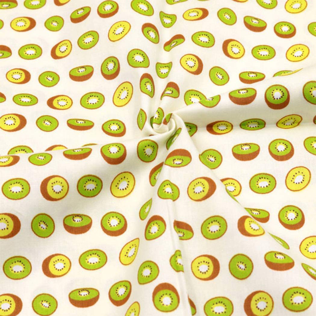 Gnognauq 7pcs 18" x 22" Cotton Fabric Different Patterns Fruit Printed Design Patchwork Quilting Fabric Bundles for DIY Sewing Crafts