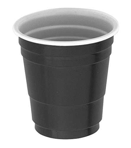 Black Disposable Plastic Shot Glasses - 2oz, 20 Pieces - Perfect for Events and Celebrations