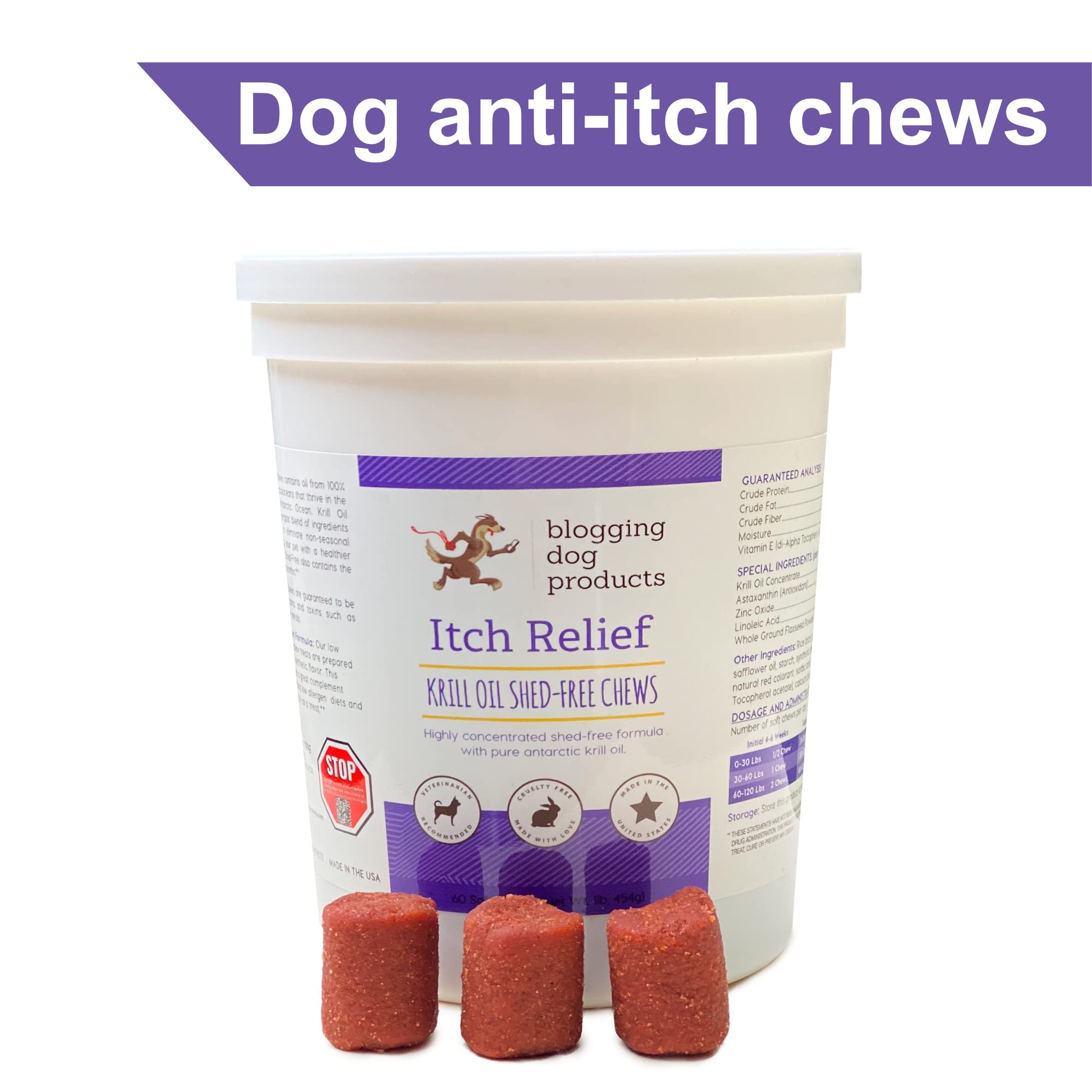 BDP Dogs Allergy Chewable Supplement - Itchy Skin Relief for Pets Allergies β Reduce Shedding - Pet Krill Oil Omega Bites - Soft Chews for Hotspot, Itching, Licking - Allergy Chew Quantity 60β¦