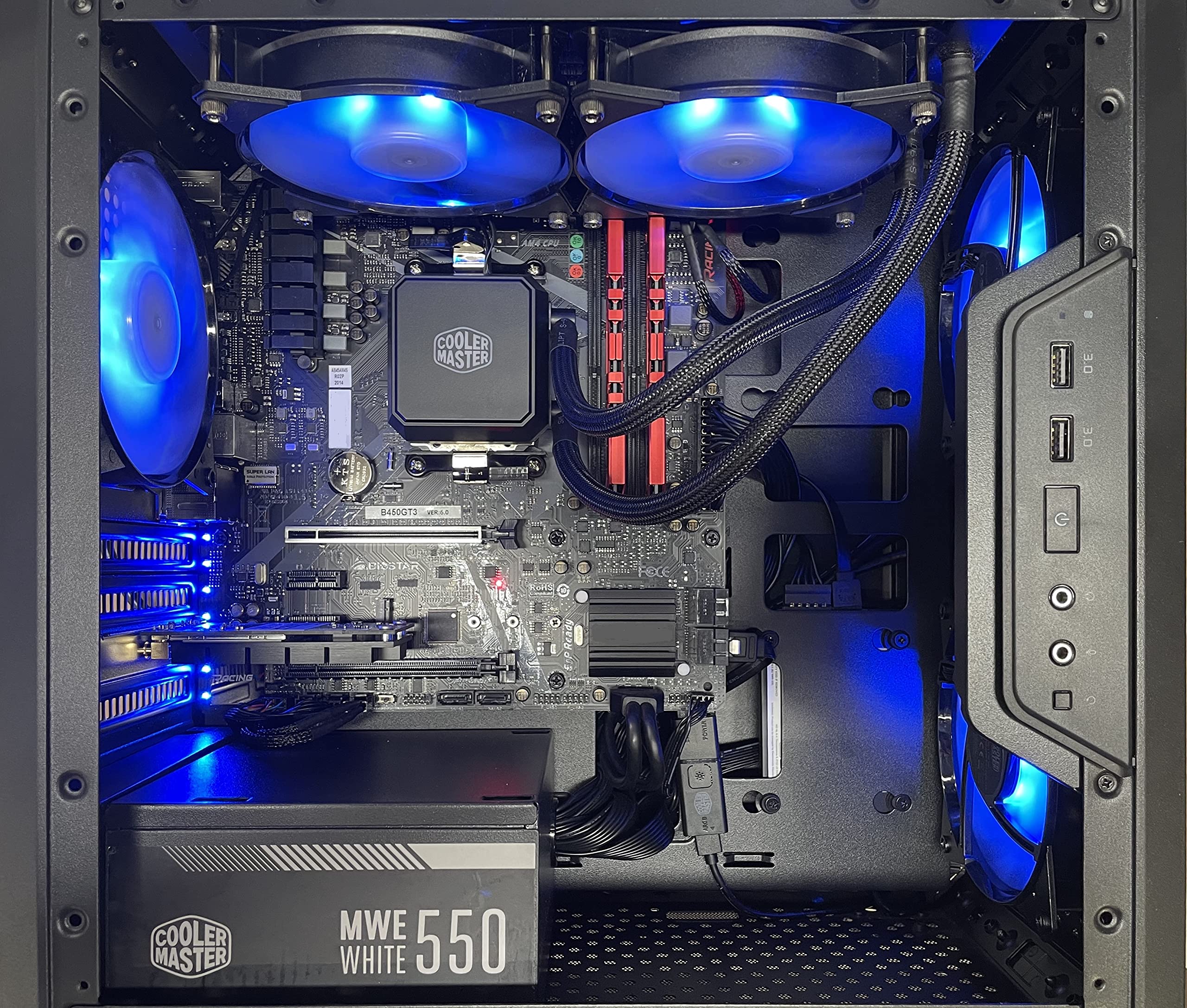 AVGPC Q-Box Series Gaming PC, 4.6 GHz Max Boost AMD Ryzen 7 5700G 8-Core, 16-Thread CPU with Radeon Graphics, 240mm Liquid Cooler, 16GB DDR4 500SSD, Windows 10 AC WiFi