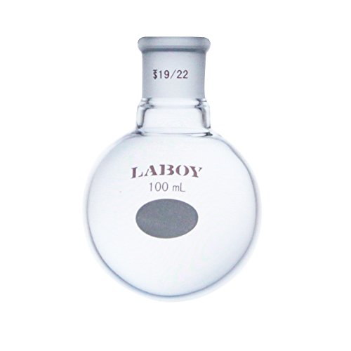Laboy Glass 100mL Single Neck Round Bottom Boiling Flask Heavy Wall with 19/22 Joint Reaction Receiving Flask Organic Chemistry Lab Glassware