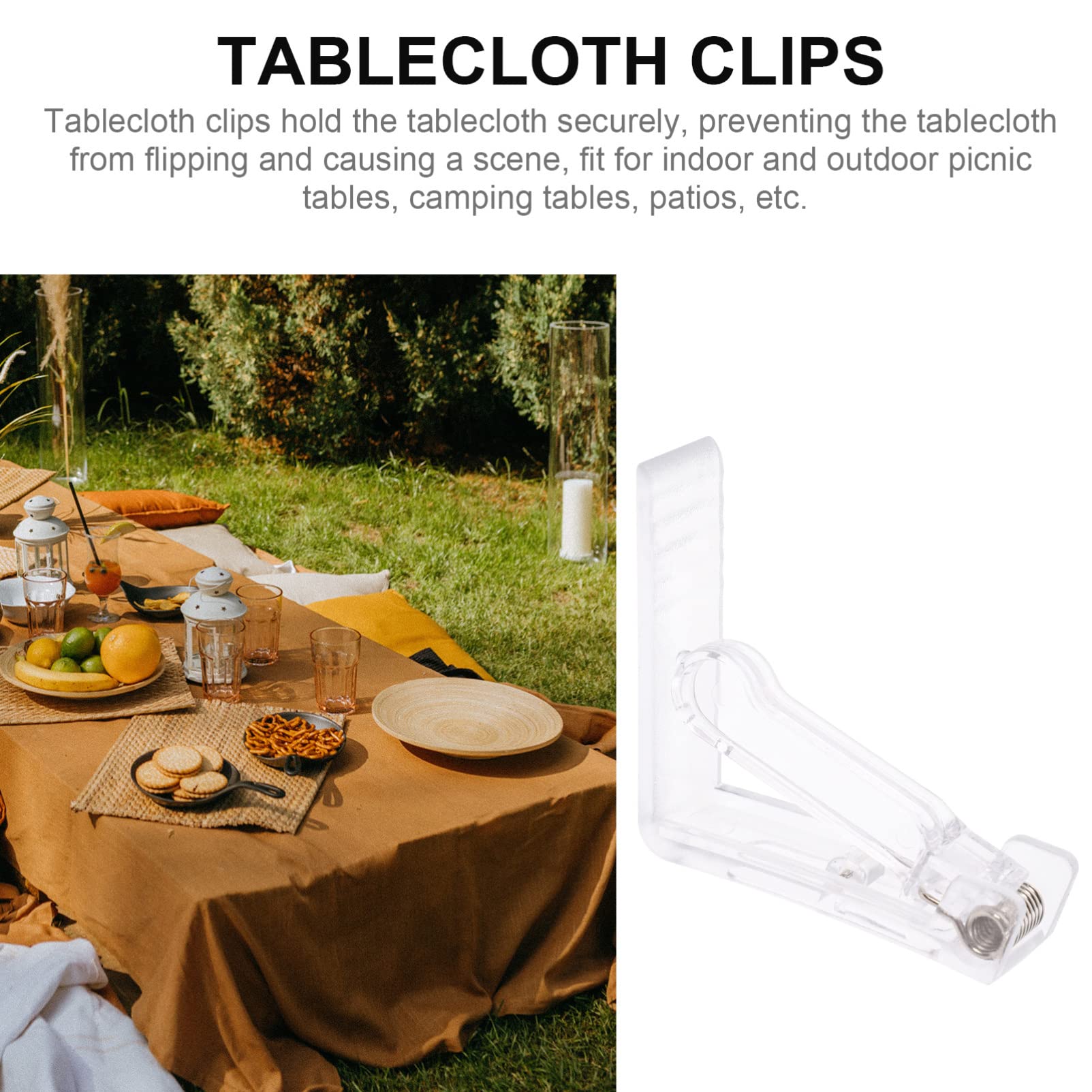 DOITOOL 12pcs Tablecloth Holder Table Cover Clamps Table Cloth Clips for Outdoor Picnic Tables Large Tablecloth Clips Picnic Table Clips Hidden Securing Clip Fastener Dinner Party