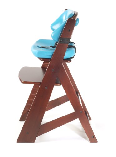 Keekaroo Height Right Kids High Chair with Comfort Cushions, Mahogany/Aqua (0055214KR-0001)