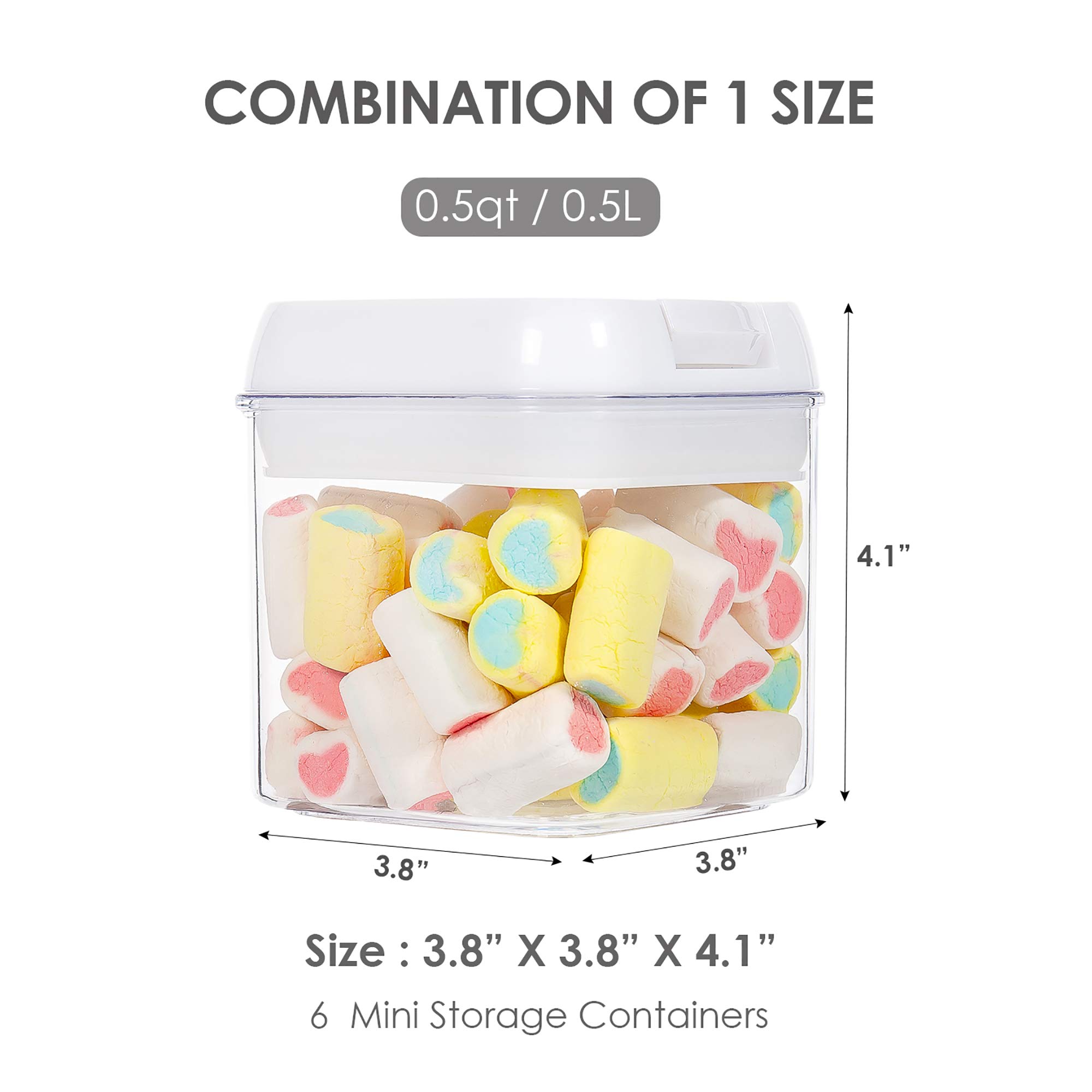 Airtight Food Storage Containers, Vtopmart 6 Pieces Medium BPA Free Plastic Containers with Easy Lock Lids, for Kitchen Pantry Organization and Storage, Include 24 Labels,1.5L-1.4 quart