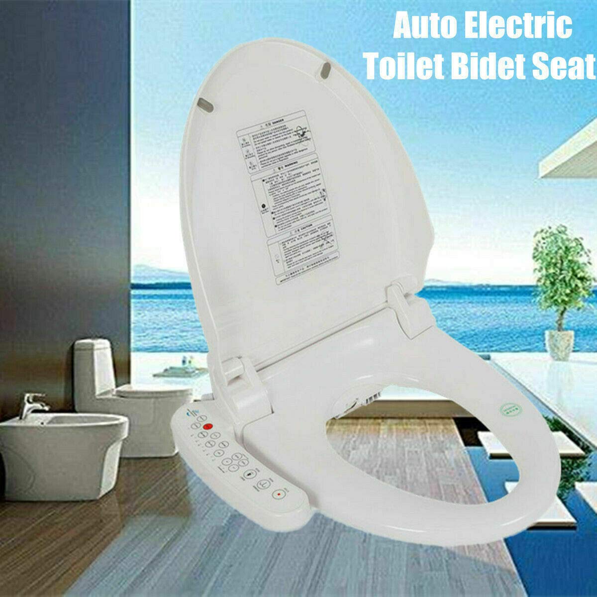 DENESTUS Upgraded Smart Electric Toilet Seat Auto Deodorization Warmer Dual Nozzles Fast Self Cleaning Bidet Cover Adjustable Temperature Janpan Style Fit Summer and Winter Professional Kits