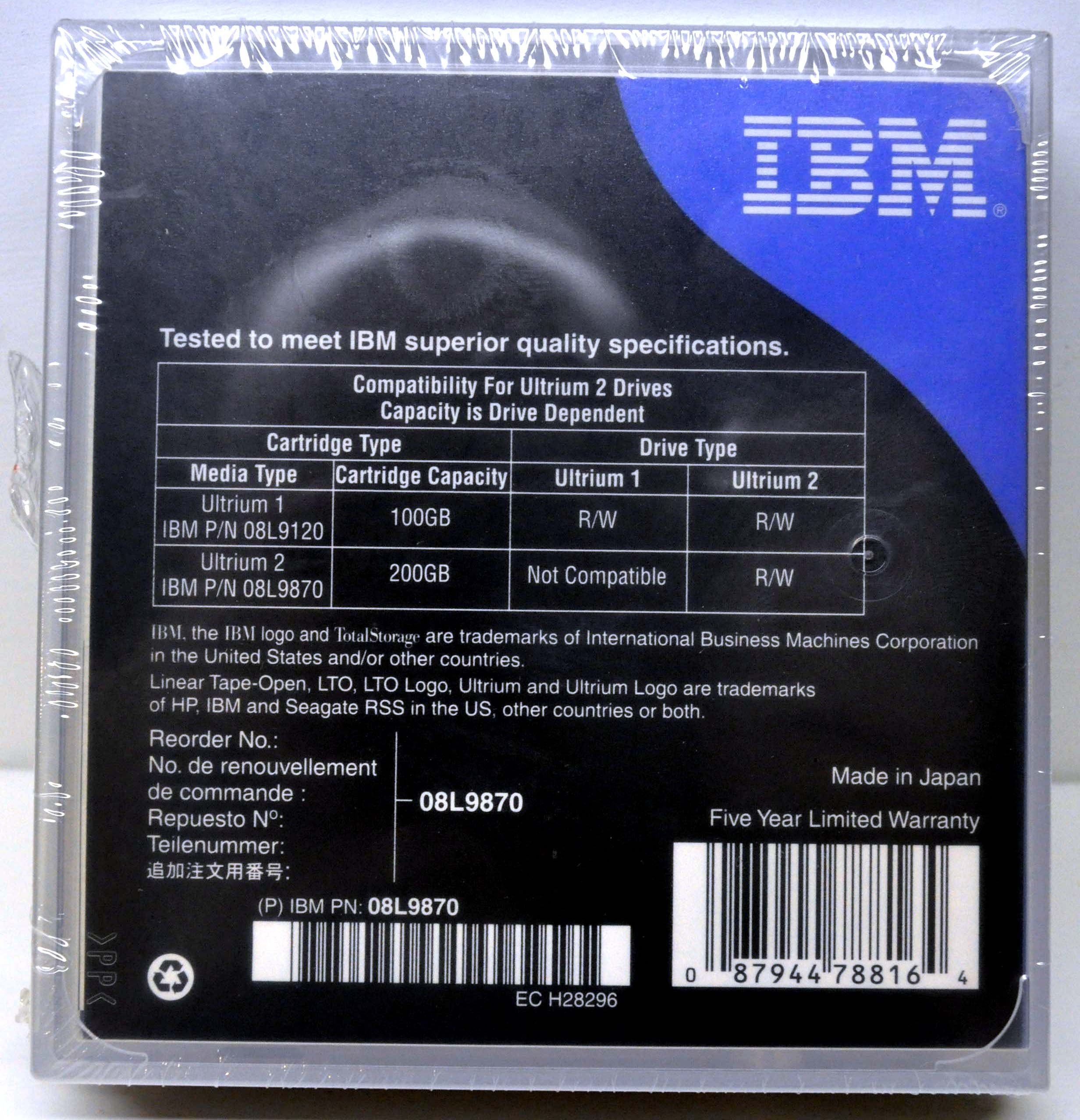 IBM 08L9870 - LTO2 CART - 200GB