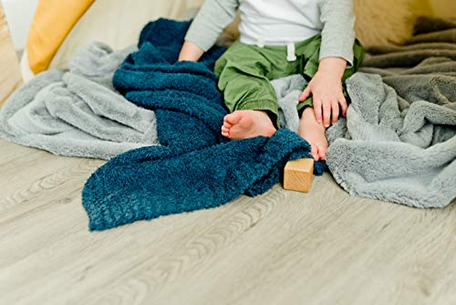 SARANONI Bamboni Luxury Baby Blanket | Plush Blanket for Infant Boys & Girls | Receiving Blanket 30β x 40" | Nautical Blue
