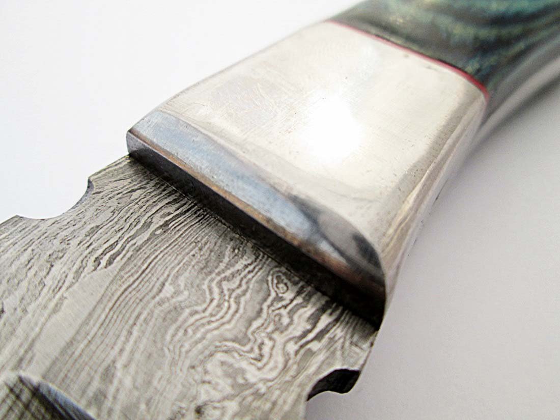AishaTech Hammerhead Hunting Knives Damascus Steel Blade Color Wood Handle