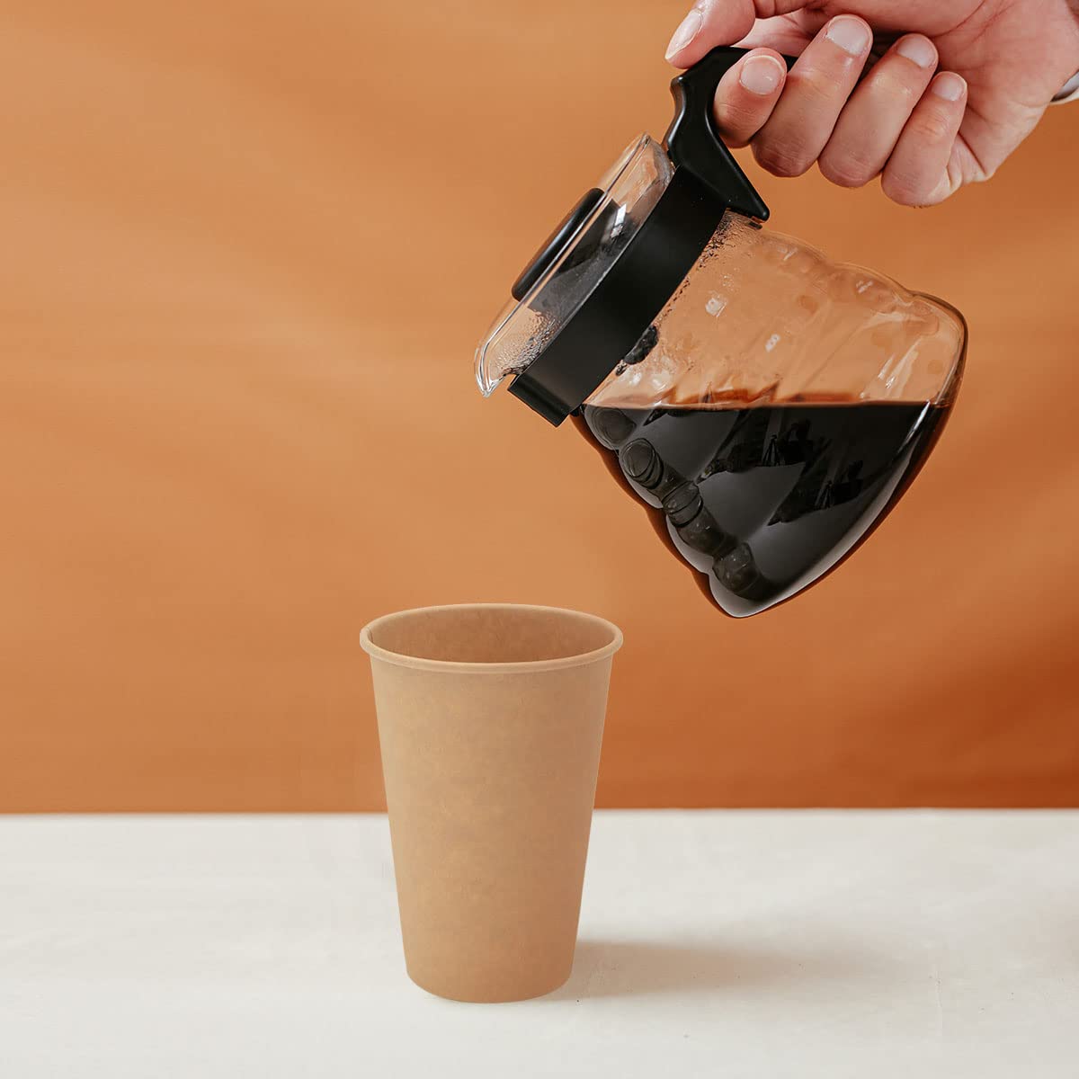 AICHEF 360 Pack 10 oz Disposable Paper Coffee Cup, Strong Soak Proof Kraft Brown Paper Cups for Hot/Cold Beverage Use