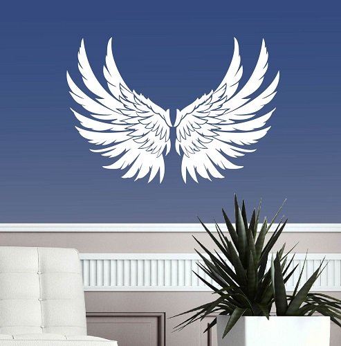 Wall Vinyl Decal Home Decor Art Sticker Pair of Angel or Eagle Wings Kids Bedroom Living Room Removable Stylish Mural Unique Design 2101