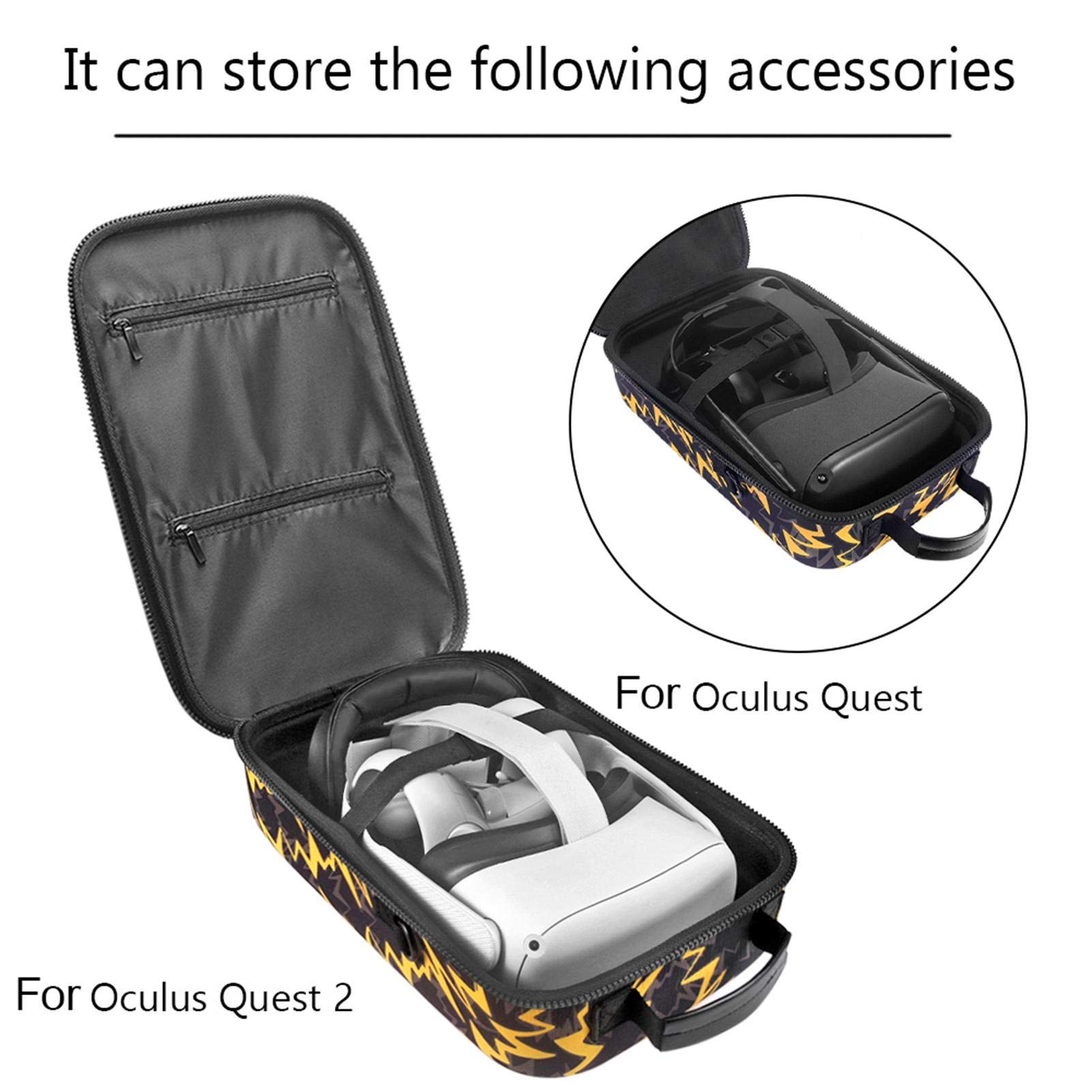 Aicheng Hard Case for Oculus Quest & Quest 2, or Quest VR Gaming Headset Elite Strap and Controllers Accessories Carrying Bag, Travel Case Protective Cover Storage Bag
