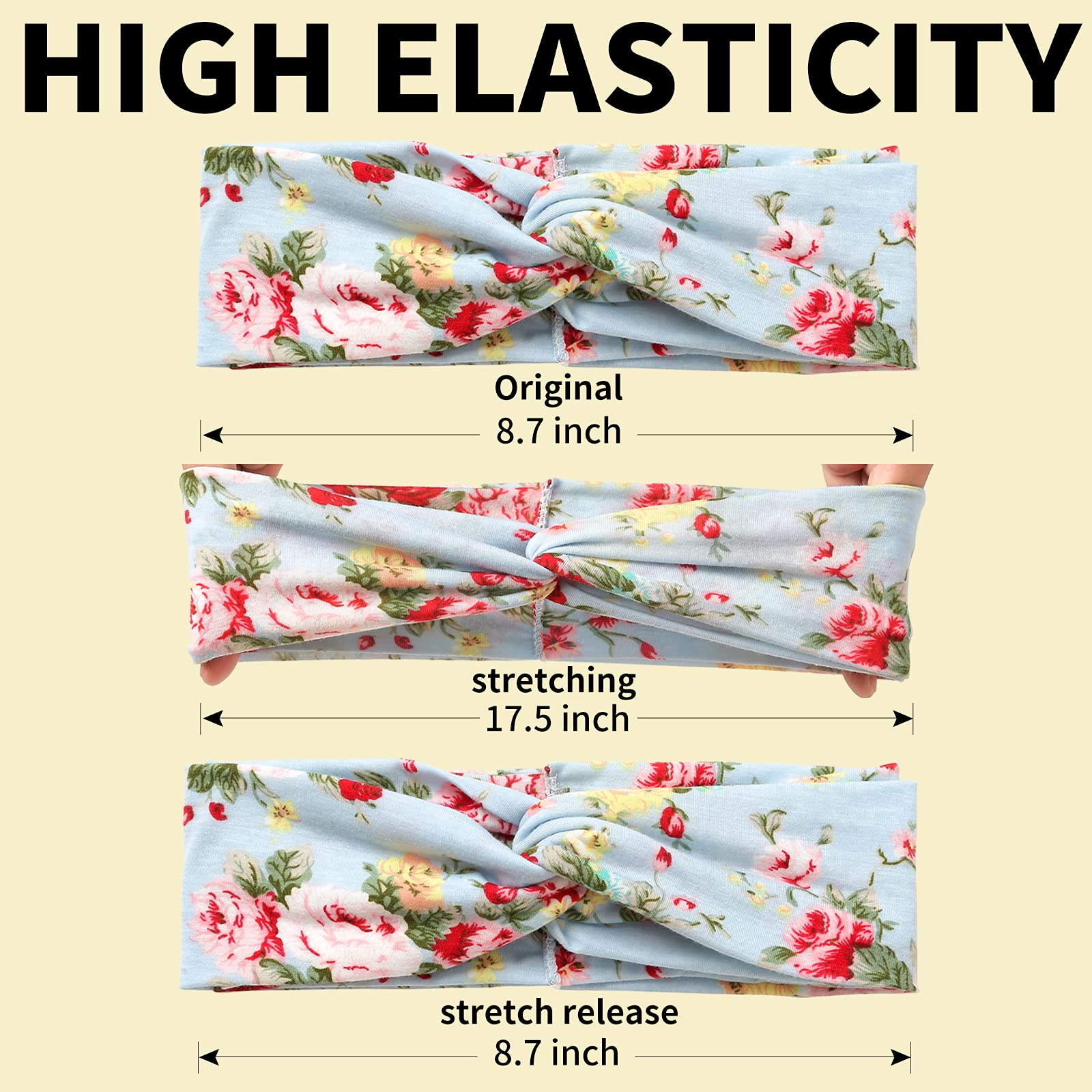 ADRIONE Thick Headbands for Women (8 Count)