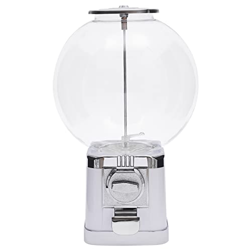 Gdrasuya10 Vending Machine, 18.11" Big Bubble Gumball Machine Lockable Candy Gumball Dispenser Machine Large Capacity Toy Vending Machine for 1.26inch Ball or Candy, White