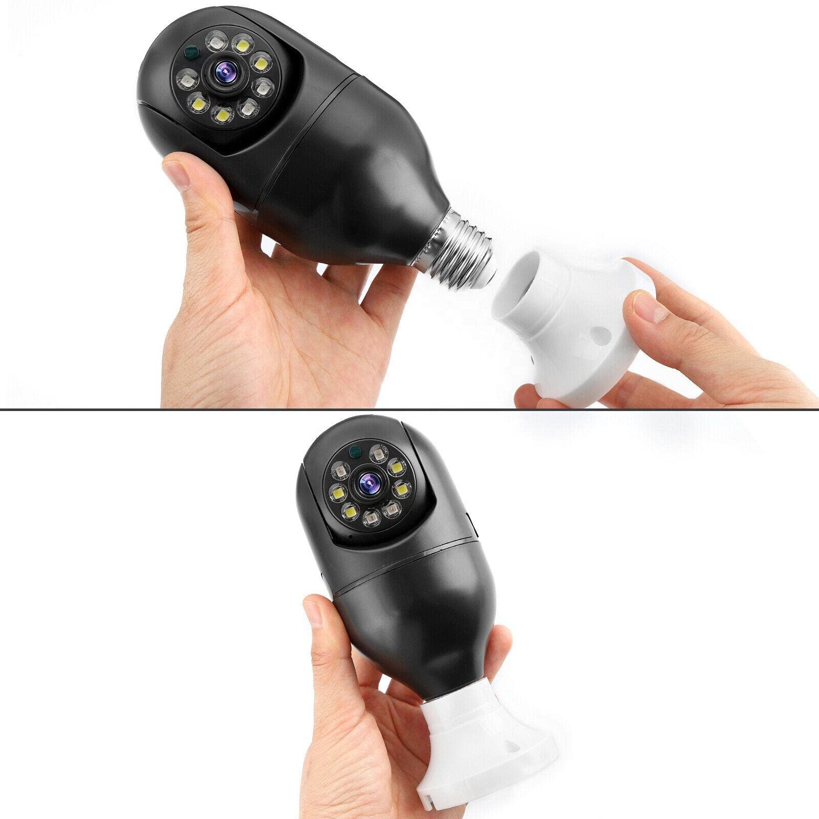EVERSECU Tuya Smart Security Camera with E26/E27 Connector 1080P Wireless WiFi CCTV PTZ Camera 2-Way Audio/Motion Detection/Auto Tracking/Night Vision