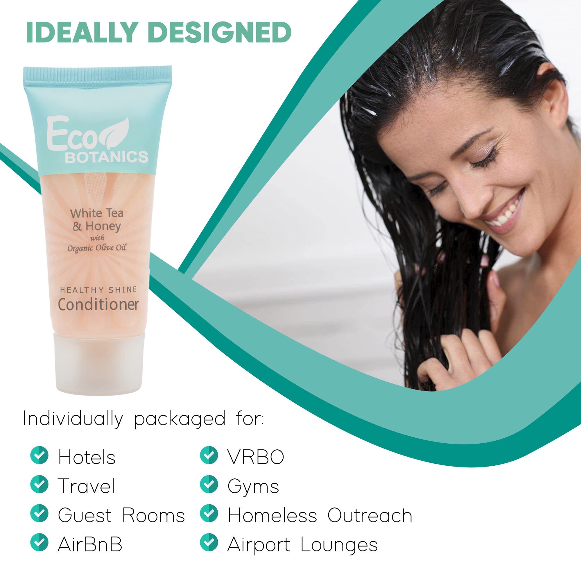 Eco Botanics Travel-Size Hotel Conditioner, 0.85 oz. (Case of 50)