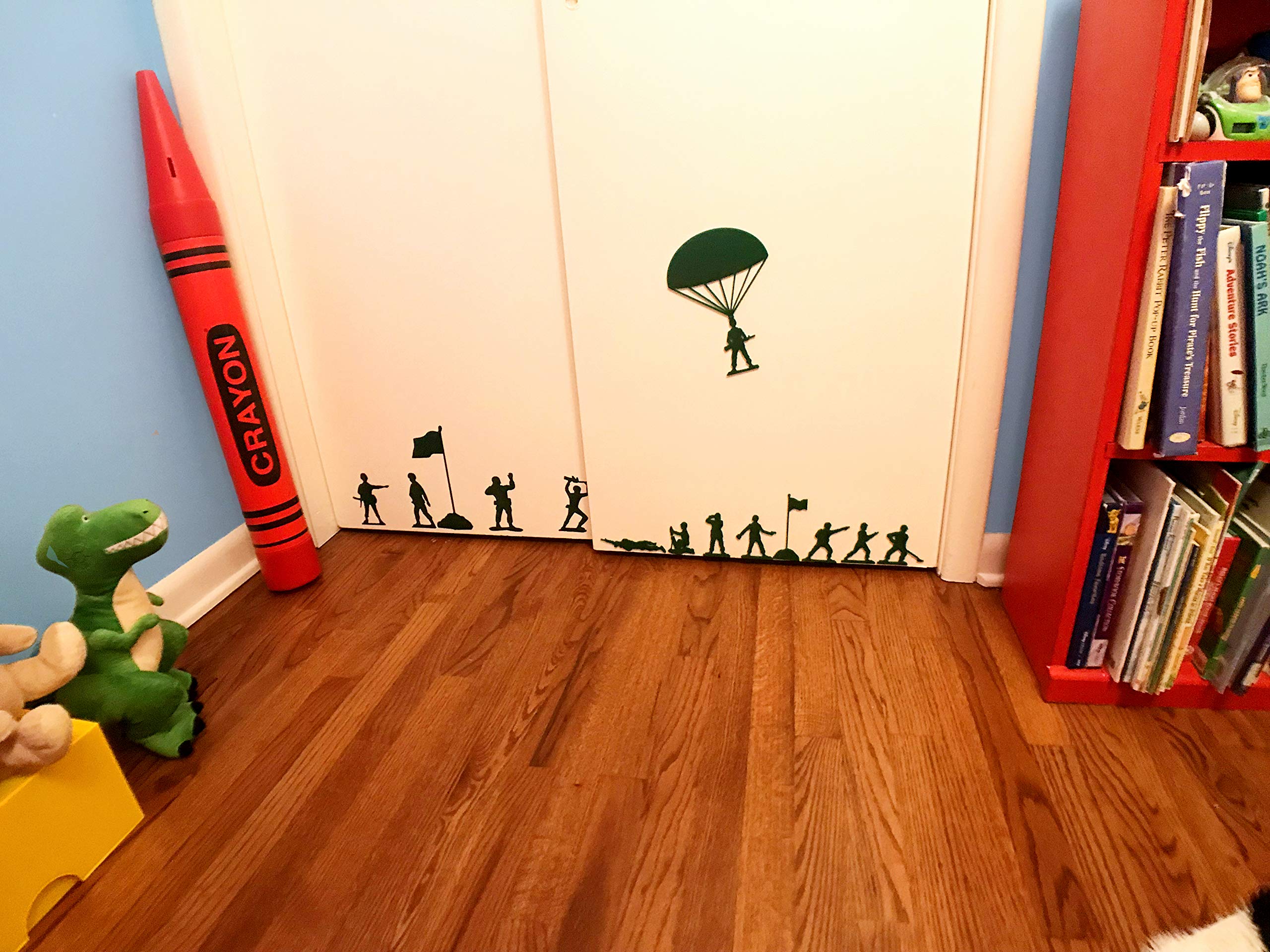 Set of 18 Army Men Acrylic Green Wall Decorations for a Kid's Toy Story Room or Andy's Room Nursery