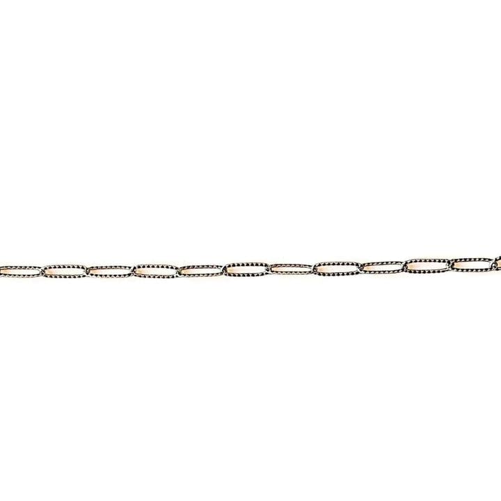 Antique Silver Textured Paperclip Link Charm Bracelet Base - D.I.Y. - BUILD YOUR CHARM BRACELET! (XX- Small - 5.75 inch)