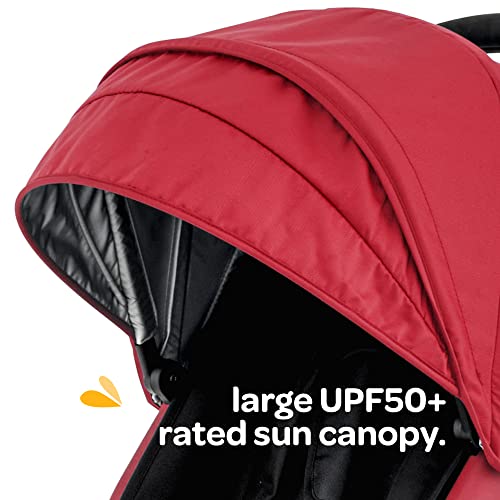 Larktale chit Chat Stroller | Lightweight Compact Stroller for Babies and Toddlers 6 Months and Up | Best Compact Stroller for Travel | Features One-Handed Steering and Easy Fold, Barossa Red
