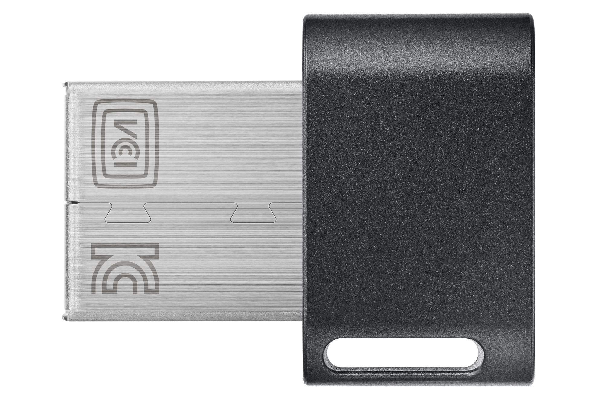 Samsung FIT Plus USB Flash Drive Type-A 64GB 300MB/s Read 30MB/s Write Compact USB 3.1 Flash Drive with Key Ring, Gray, MUF-64AB/APC