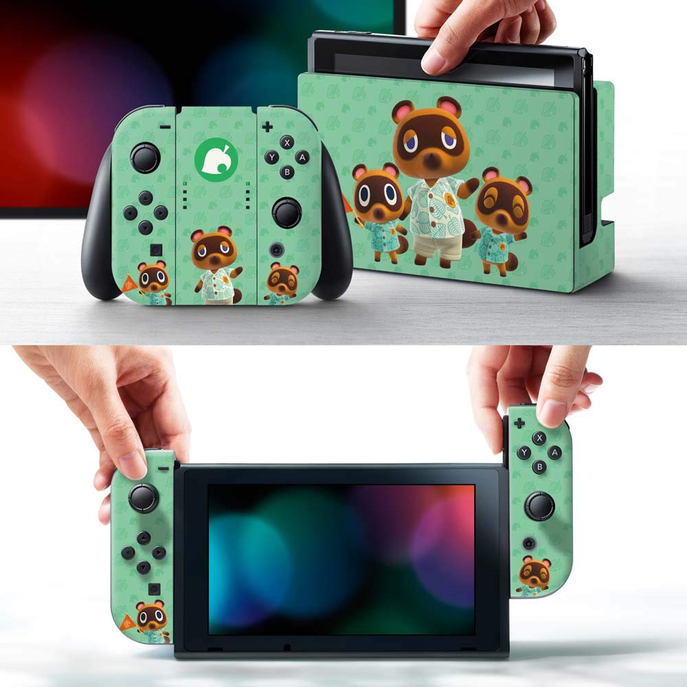 Controller Gear Aunthentic & Officially Licensed Animal Crossing: New Horizon - "Tom Nook & Team" Nintendo Switch Skin Bundle