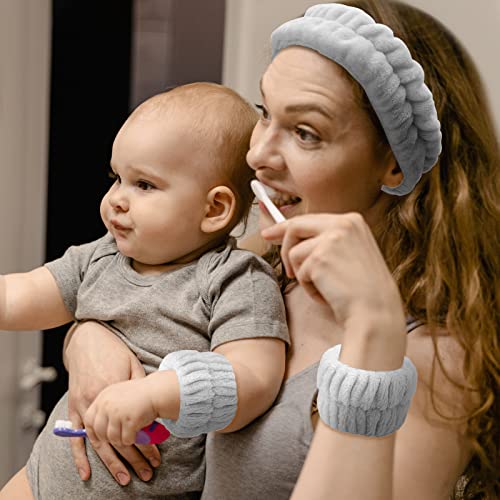 AIEX 9pcs Women's Makeup Headbands, Cute Soft Microfibre Makeup Headband, Spa Face Wash Headband for Women Girls (White, Grey, Black)