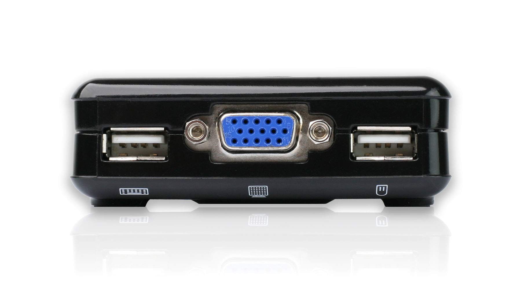 IOGEAR 2-Port Compact USB VGA KVM with Built-in Cables, GCS42UW6