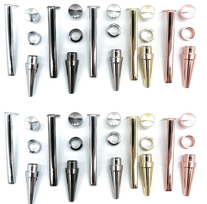 Slimline Pen Kit for Wood Turning || 10 Pack with Multiple Finishes || 7mm Twist Pen Kit