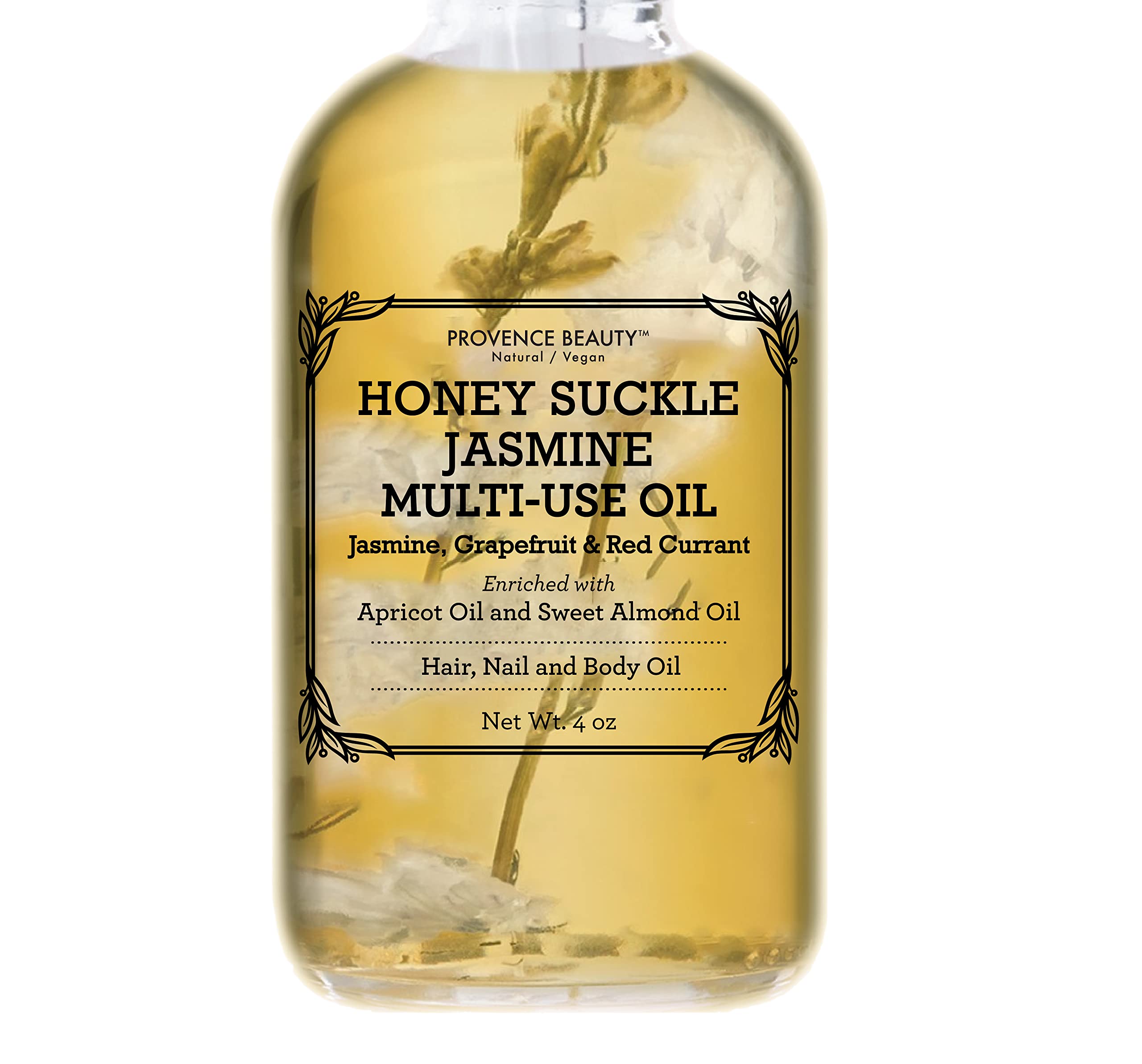 Provence Multi-Use Face, Body & Hair Oil - Hydrates Skin, Restores Shine - With Apricot, Coconut Oil & Vitamin E - 4 Fl Oz
