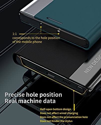 CCSmall for Xiaomi Redmi Note 10 4G (NOT 5G) Bracket Pagnetic Leather Cover for Xiaomi Redmi Note 10S TPU Shockproof Protection Flip Phone Case for Xiaomi Redmi Note 10 4G/Redmi Note 10S CX Black