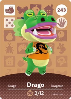 Drago - Nintendo Animal Crossing Happy Home Designer Amiibo Card - 243 by Nintendo