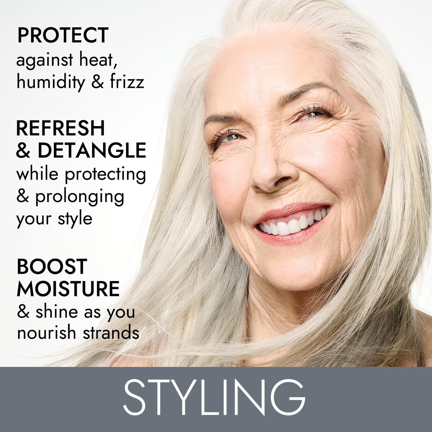 ion Smoothing Heat Protectant Spray, 8 fl oz, Vegan, Paraben Free, Lightweight, Improves Manageability, Reduces Drying Time