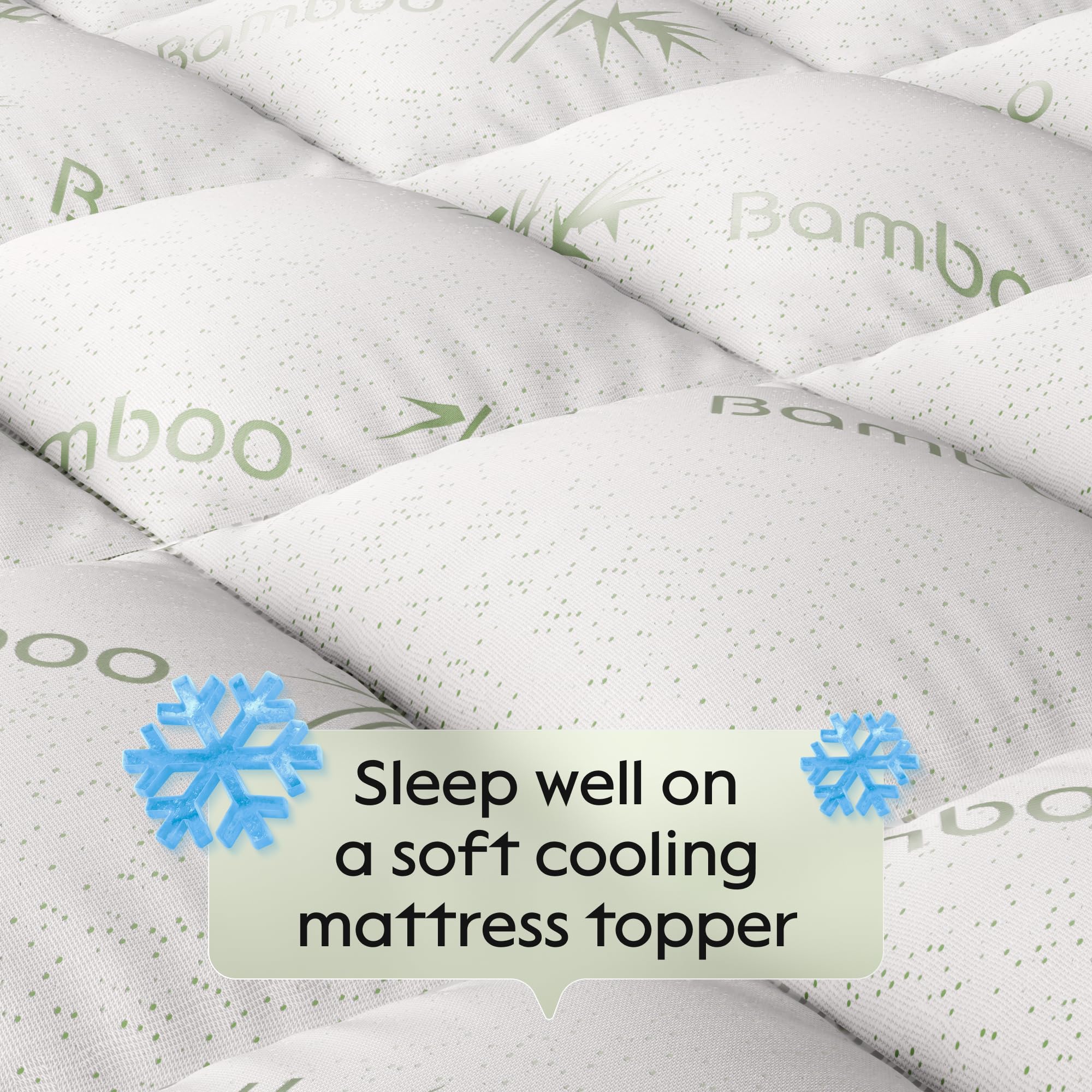 Ultra Soft Twin Mattress Topper - Viscose Made from Bamboo Mattress Pad for Back Pain Relief - Naturally Cooling for Hot Sleepers - Machine Washable