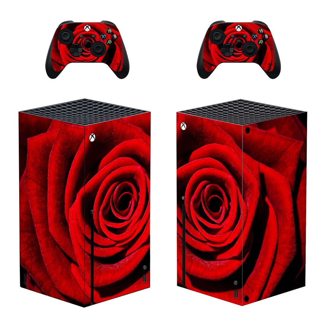 Adventure Games - Red Rose - Vinyl Console Skin Decal Sticker + 2 Controller Skins Set - Compatible with Xbox SERIES X