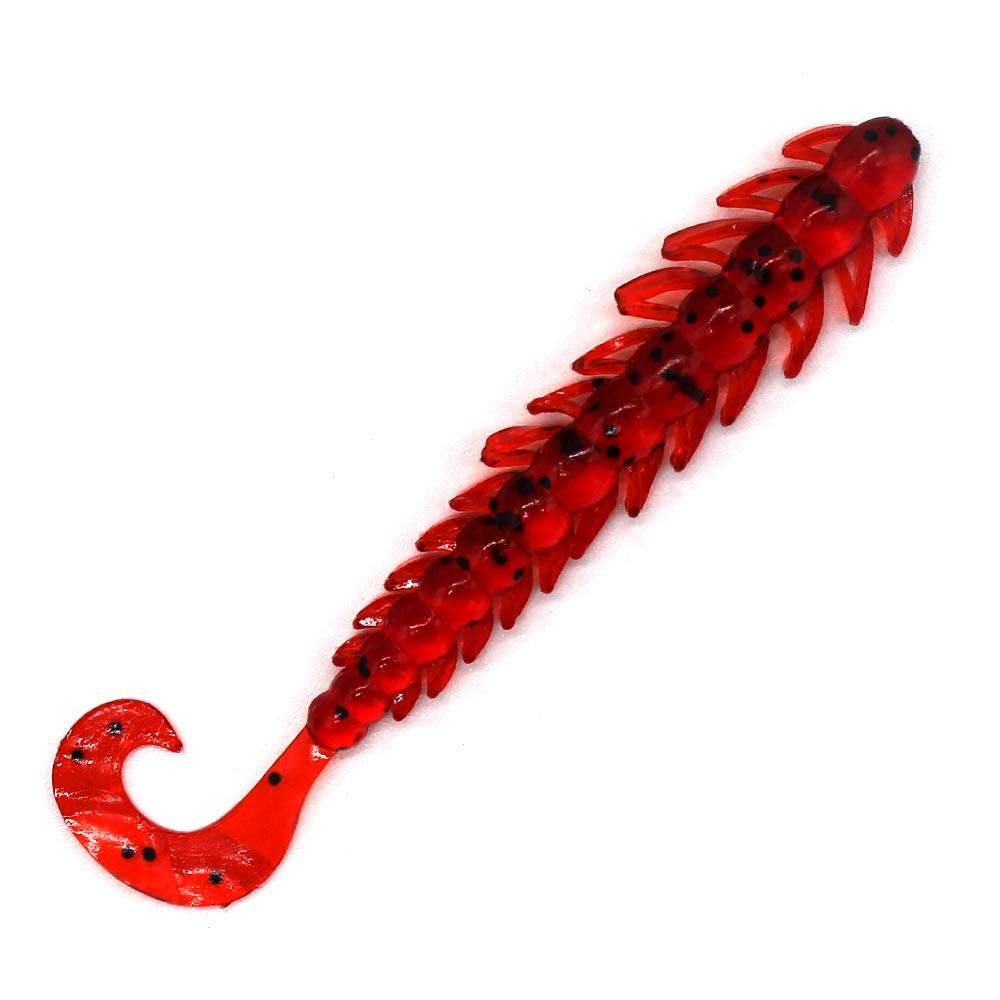 Adygil ADSL110/BLSA65 Soft Silicone Lures for Bass, Trout, Crappie, 60pcs/Pack, 6 Colors, 10pcs Each Color.