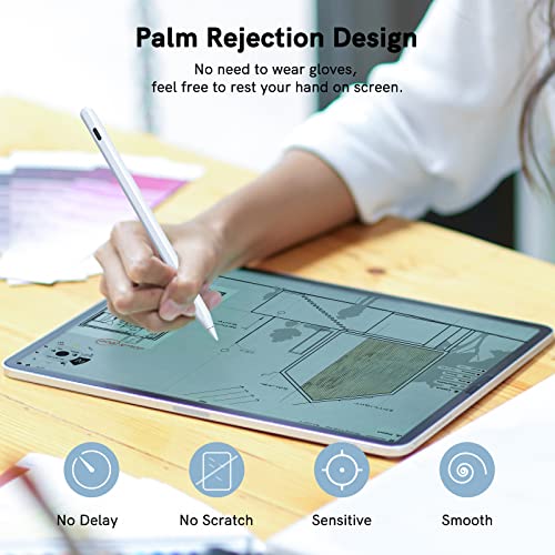 iPad Pencil 2nd Generation with Magnetic Wireless Charging, Stylus Pen for iPad with Palm Rejection, Compatible with iPad Mini 6, iPad Air 5/4, iPad Pro 11" 3/2/1, iPad Pro 12.9" 6/5/4/3