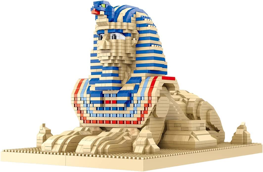 Auspcers Sphinx of Giza Micro Mini Building Blocks Set, (2732 Pieces) Small Particles Famous Attraction Model Kit, Famous World Architecture Educational Toys Micro Bricks for Kids Adults