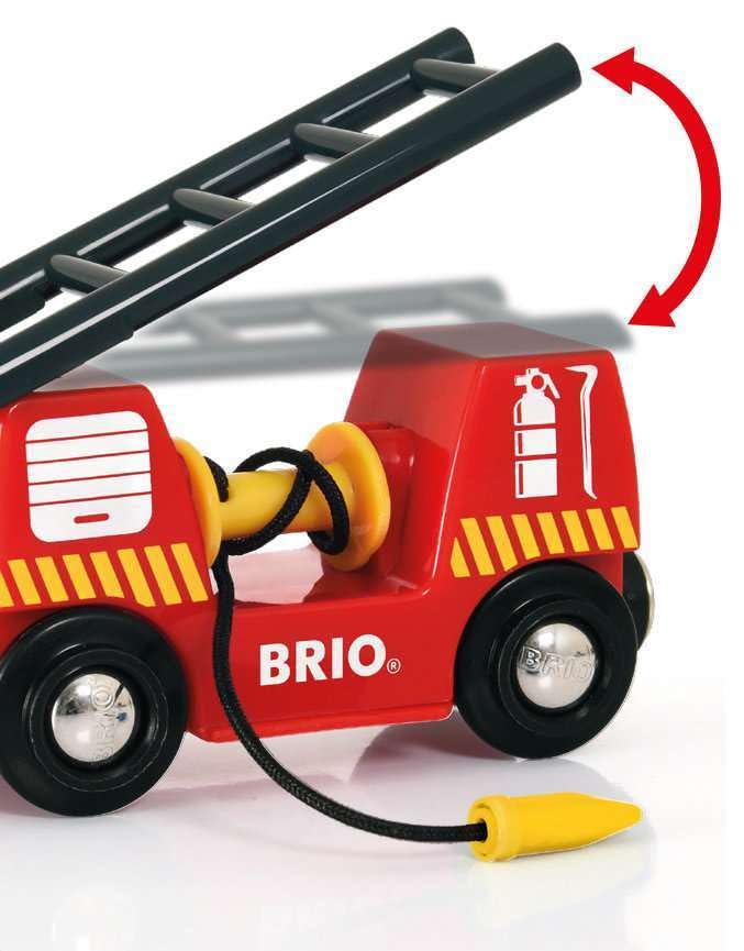 BRIO 33833 World Central Fire Station - Interactive Toy Set with Fire Truck and Accessories | Light and Sound Features | Compatibility with All BRIO Railway Toys | Safety Tested | for Kids Ages 3+