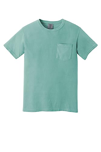 Comfort Colors mens Adult Short Sleeve Pocket Tee, Style 6030 T Shirt, Sea Foam, Large US