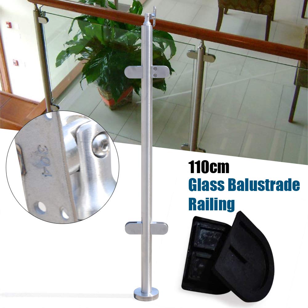 Balustrade Post Balcony Handrail Stairs Railing Posts Guardrail 110cm Height,Used for All Kinds of Indoor Guardrail, Swimming Pool Guardrail