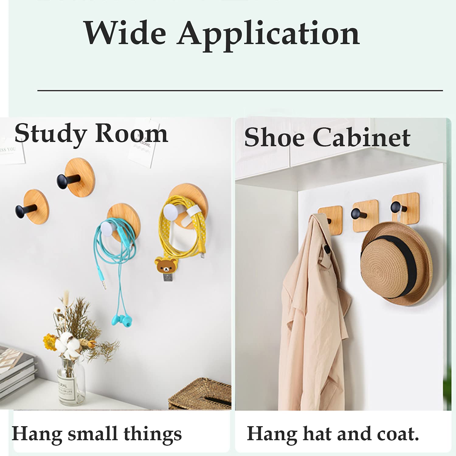 BeiLeiNiceHK Self Adhesive Hooks, Robe Hooks Reusable Seamless Hooks, Heavy Duty Adhesive Hooks, Utility Hooks for Bedroom, Kitchen, Bathroom 4 Pack (White)
