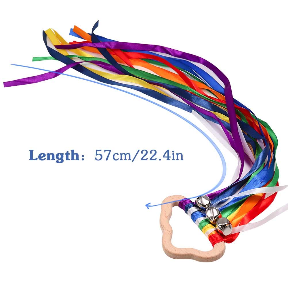 DILIMI Rainbow Hand Ribbon Kite Baby Sensory Toys Waldorf Hand Kite Montessori Learning Toy Cloud Rainbow Hand Kite Set of 2 Gift for Kids