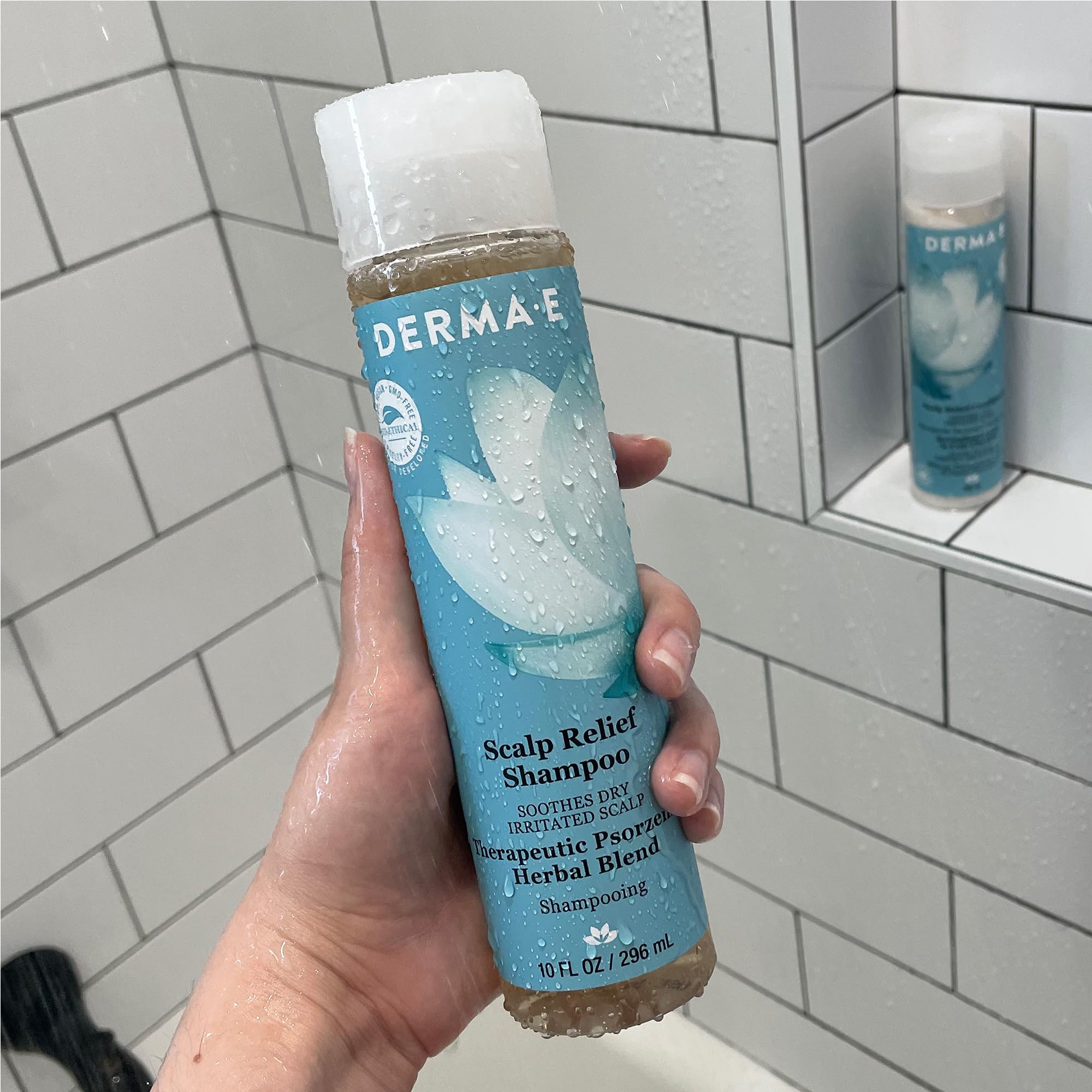 Derma E Scalp Relief Shampoo with Psorzema Herbal Blend – All Natural Scalp Treatment & Dandruff Shampoo – Soothes Itchy Scalp and Promotes Scalp Health, 10 Fl oz