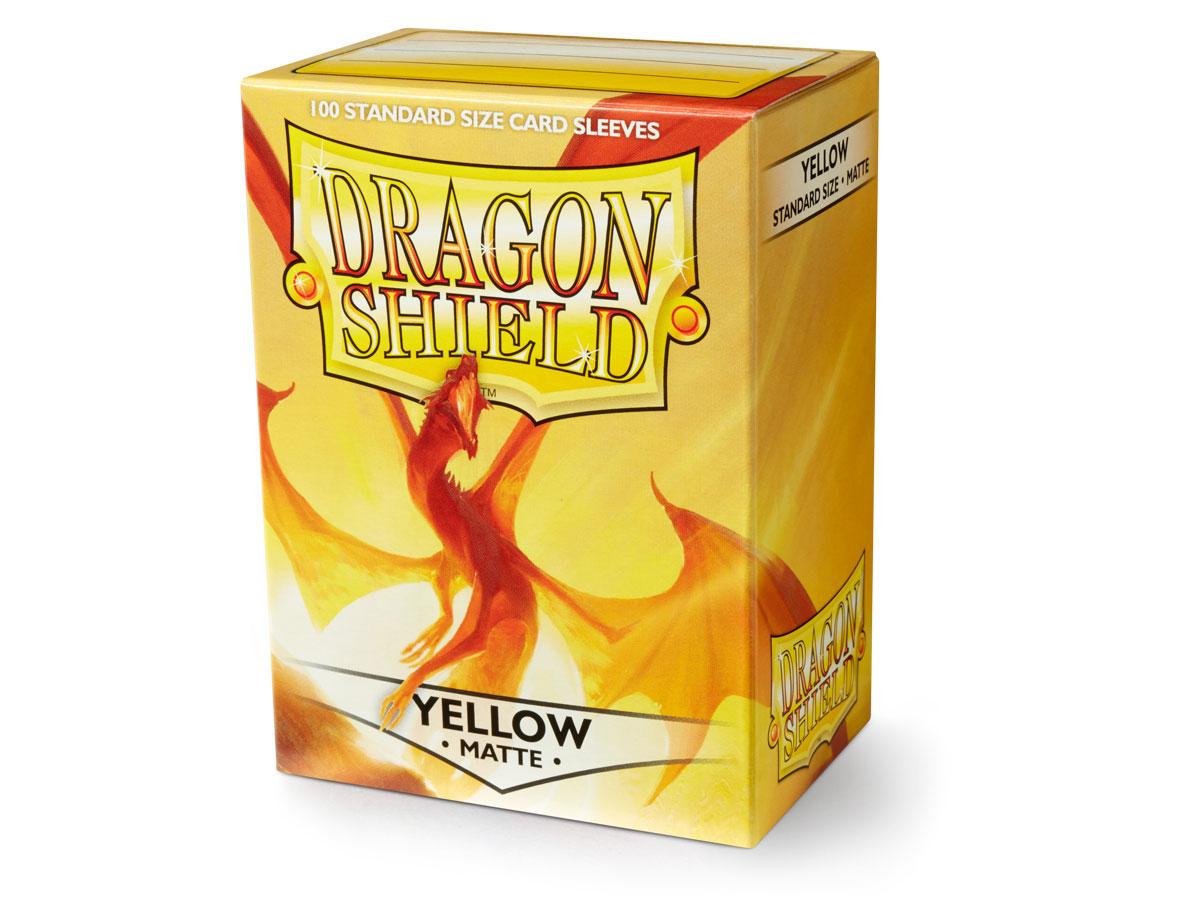 Dragon Shield 100 Count Standard Size Matte Deck Protector Sleeves (Matte Yellow)