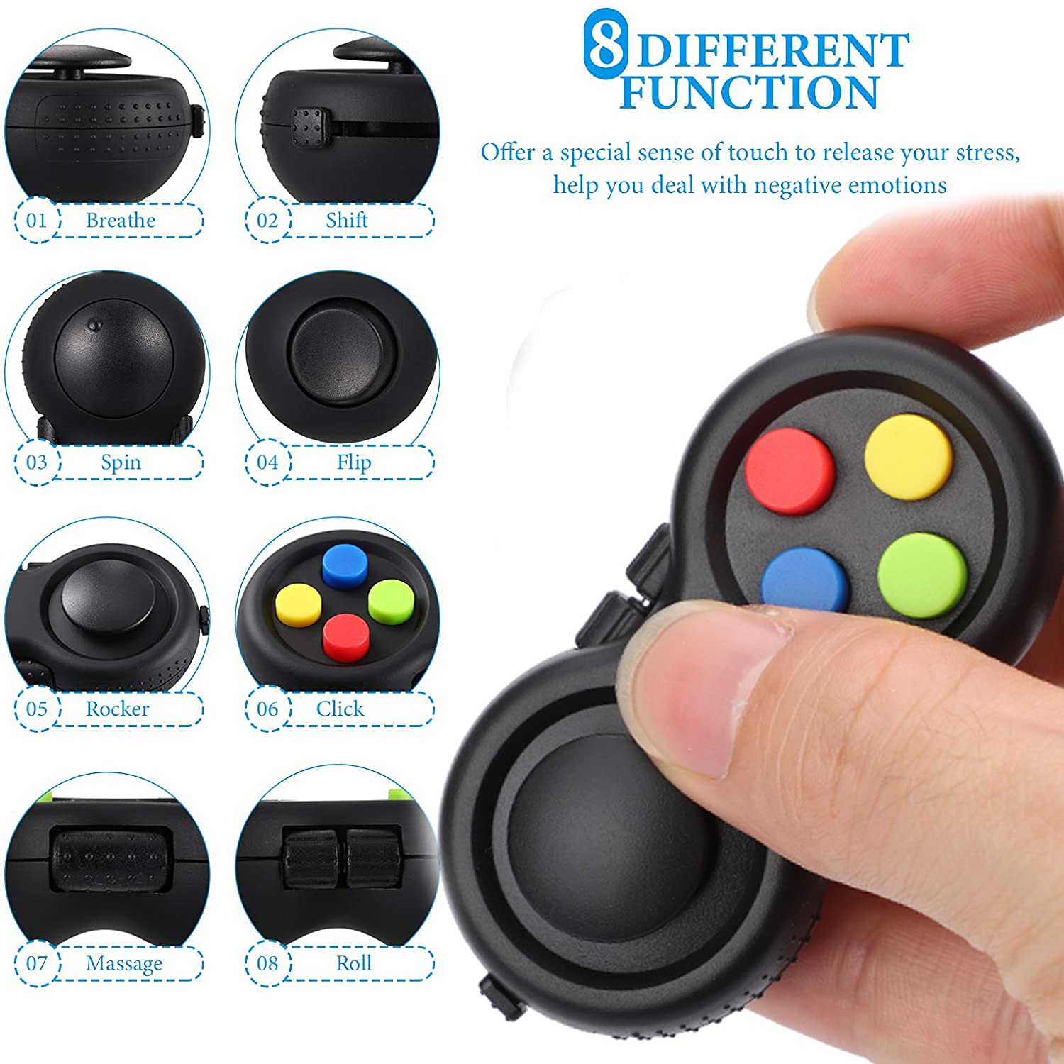 Cool Pop Fidget Toys Set, Fidget Pad Controller, Infintiy Cube, Pop Bubble, Sprocket Chain Gadget, Sensory Anti Anxiety Stress Relief Silicone Desk Toys,Party Favours Gifts for Kids Adults (4 Pack)