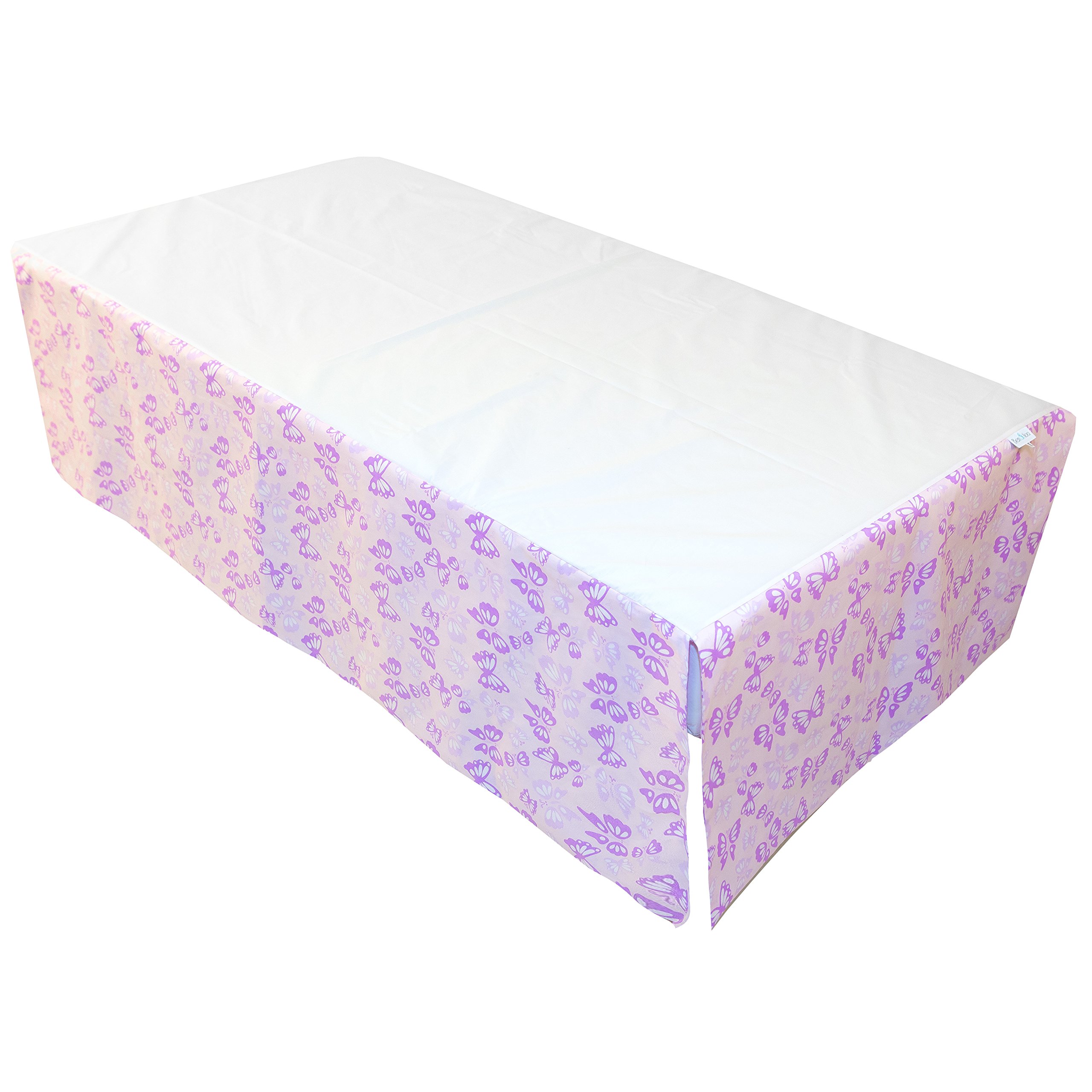 Kushies Baby Ben & Noa Percale Crib Skirt, Pink Butterfly
