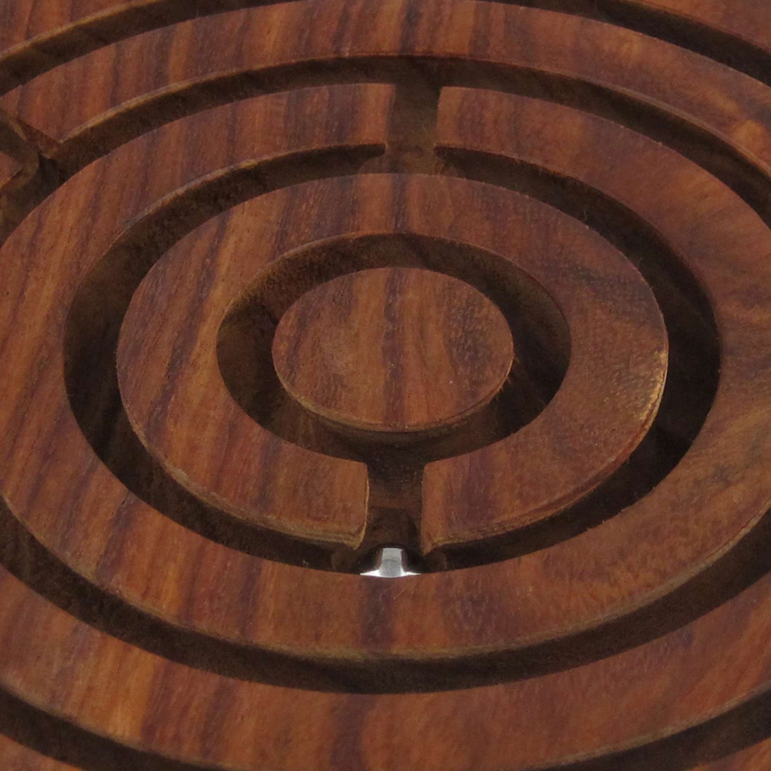 Ajuny Handcrafted Indian Wooden Round Labyrinth Ball Maze Puzzle Board Game Challenging Education Game, Brain Teaser for Kids, Adults