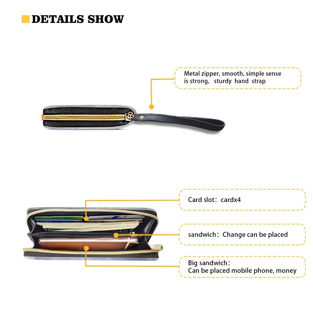 Dellukee Wallets for Women Horse Print PU Leather Card Holder Organizer Ladies Clutch Travel Purse Wristlet