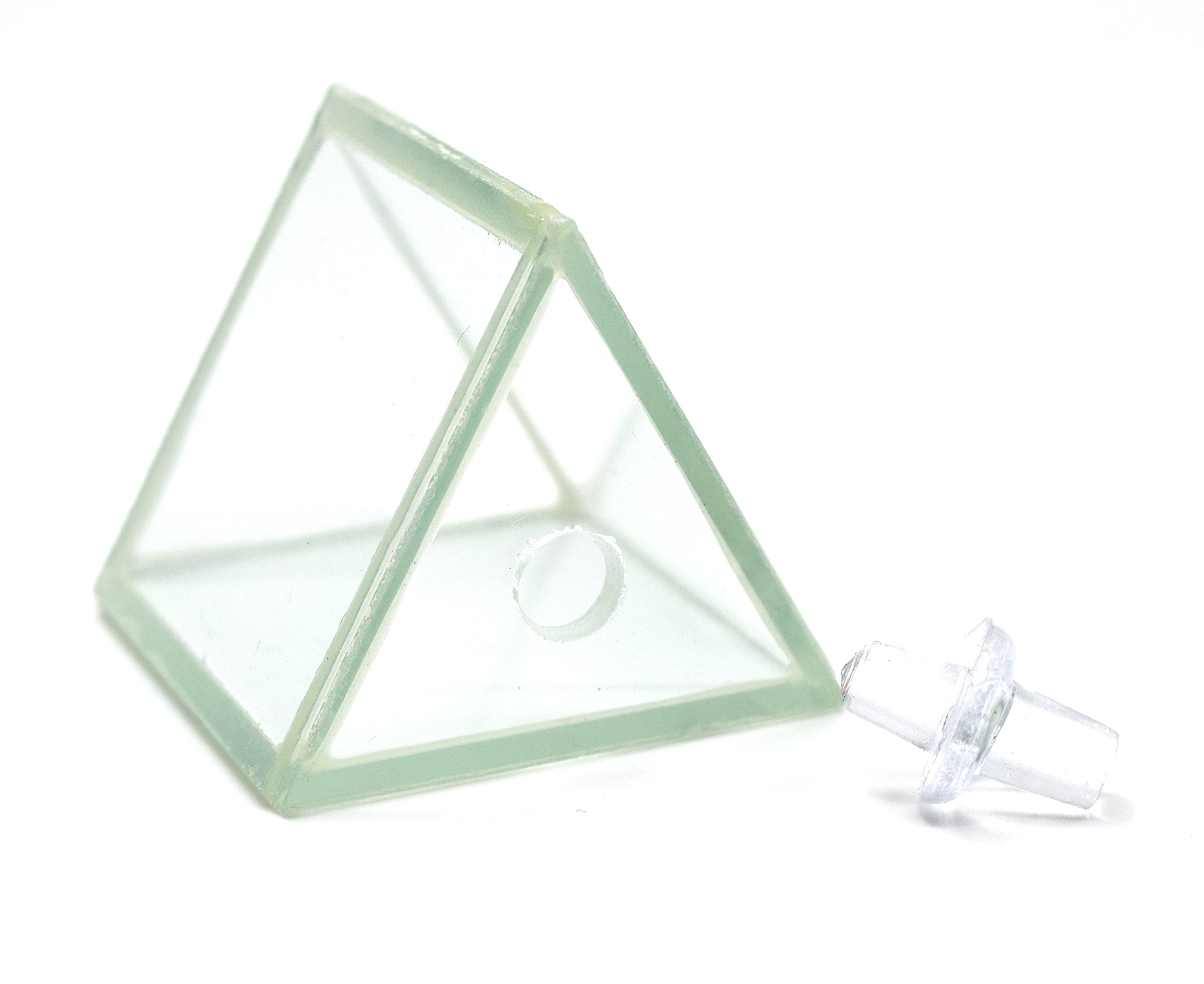 EISCO Hollow Glass Prism & Stopper, 1.5x1.5" - Great for Studying Snells Law of Refraction
