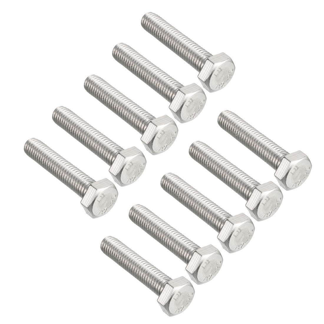 uxcell M8x40mm Hex Bolts 304 Stainless Steel Hexagon Screw Bolt 10pcs