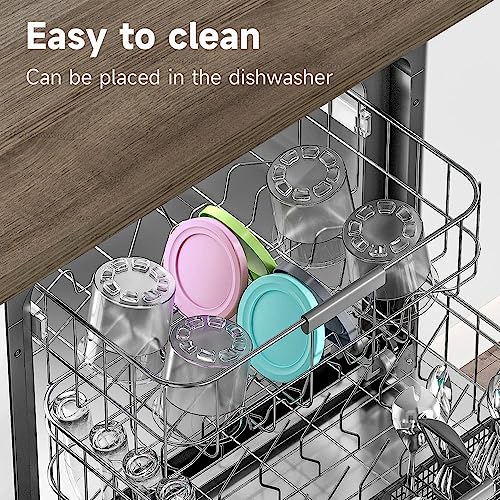 Containers Replacement for Ninja Creami - Ice Cream Pint Container with Silicone Lid, 4 Pack, 16oz Cups, Compatible with NC301 NC300 NC299AMZ Series Ice Cream Maker